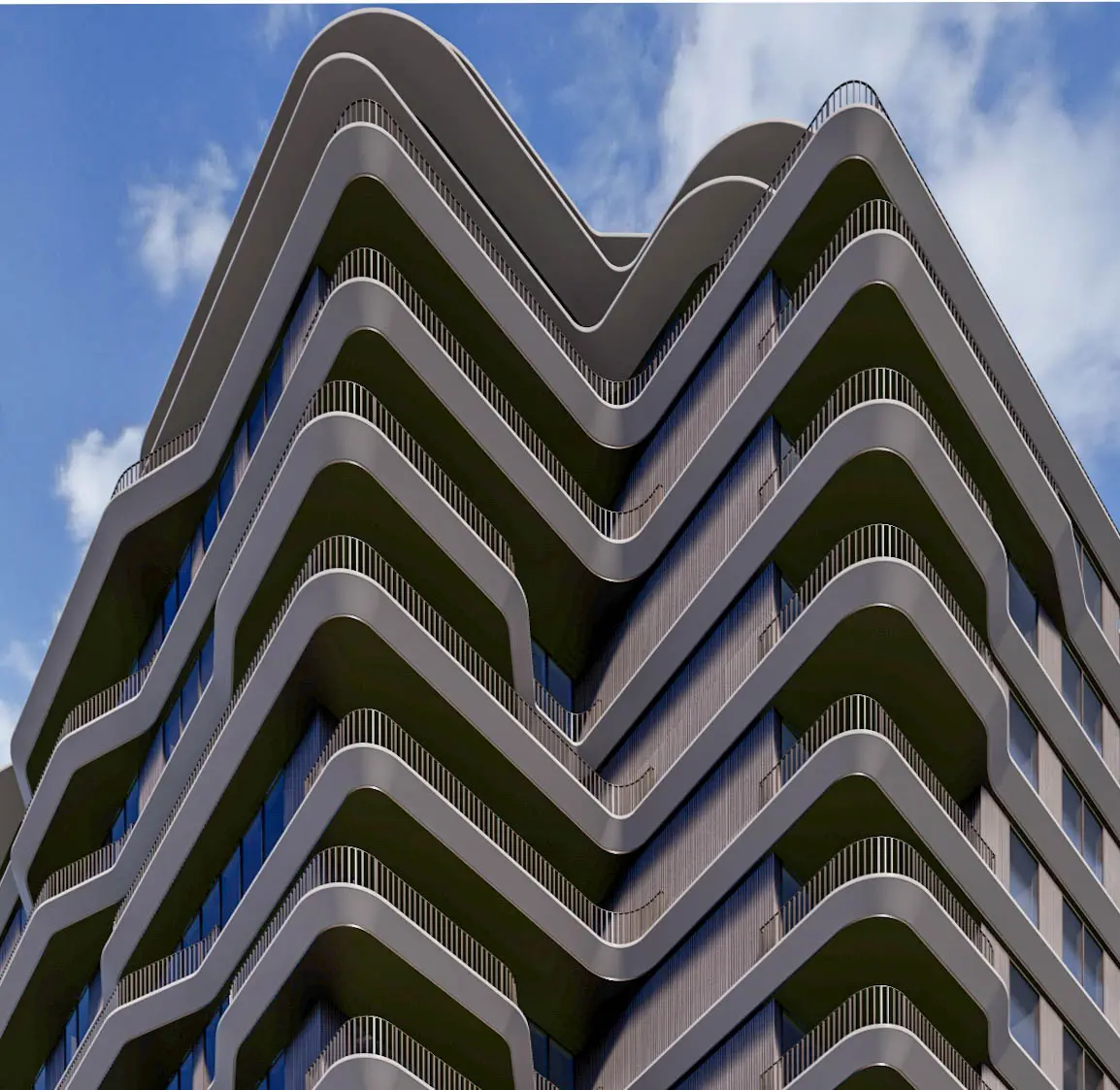 Curved Facade Mixed Use Building